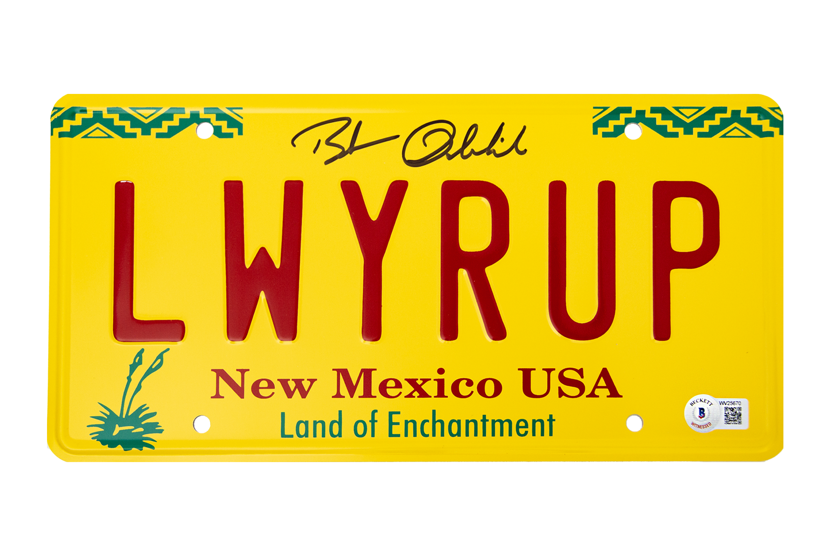 Bob Odenkirk Signed License Plate (LWYRUP) – Main Street Memorabilia